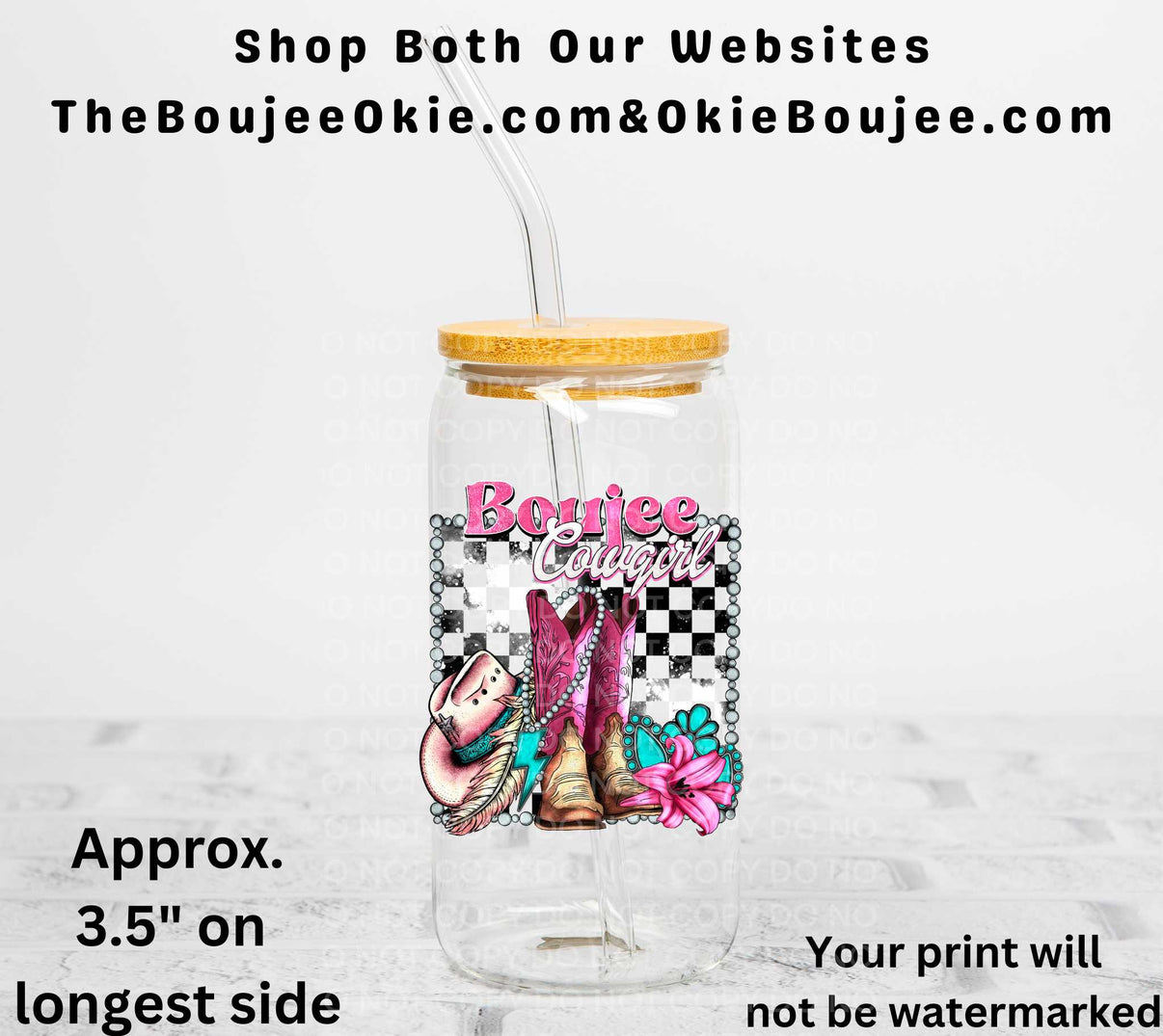 Boujee Cowgirl UV DTF Decal Double Sided – The Boujee Okie