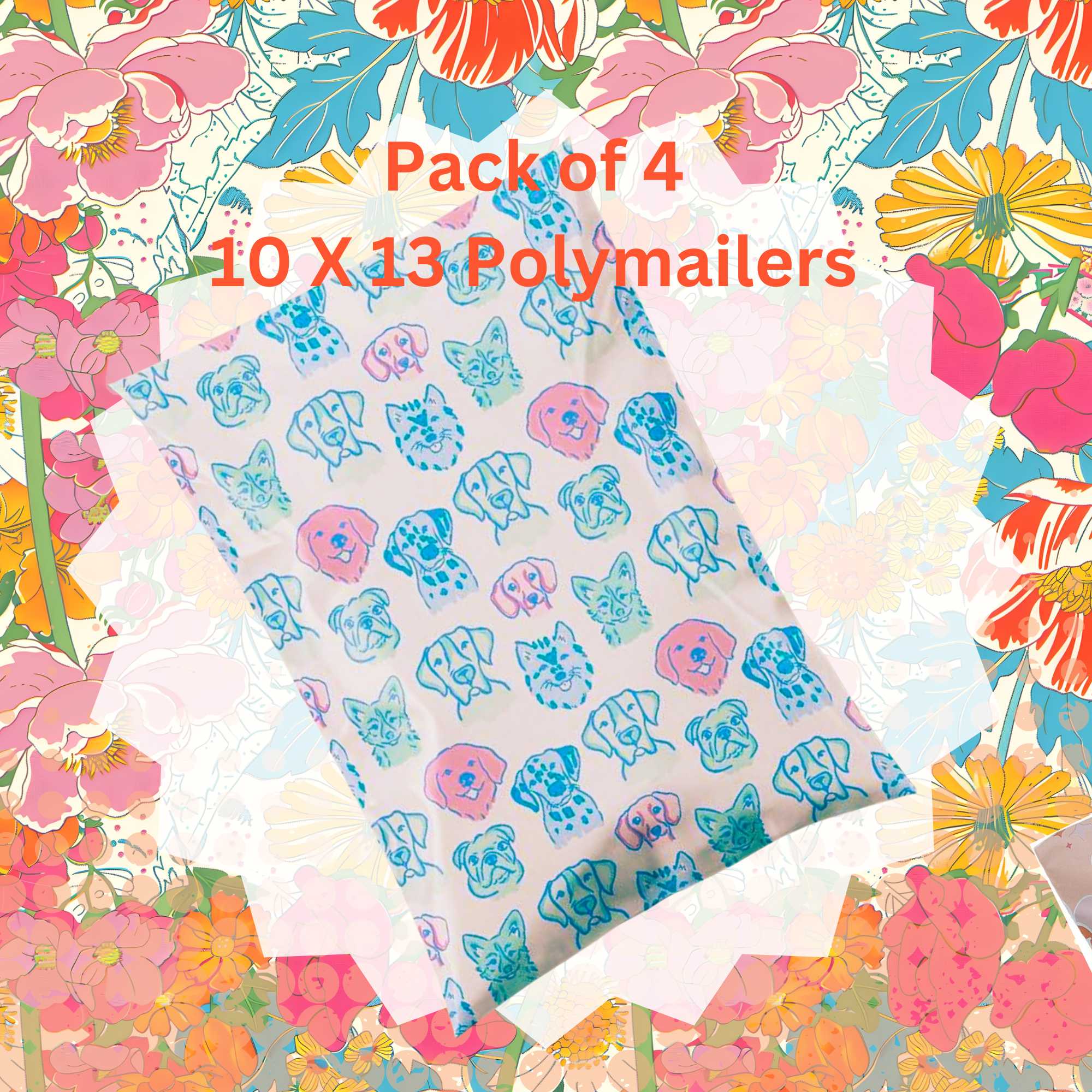 Pack of 4 Polymailers~Cute Dogs Design~10 X 13 – The Boujee Okie