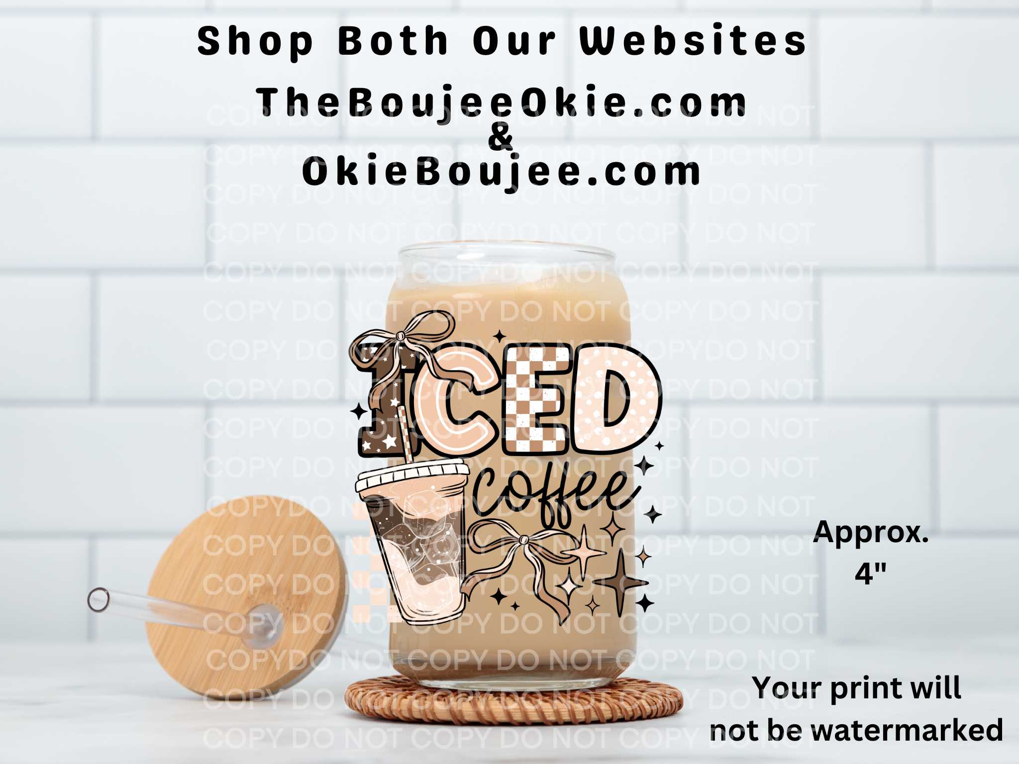 Iced Coffee UV DTF Decal Double Sided – The Boujee Okie