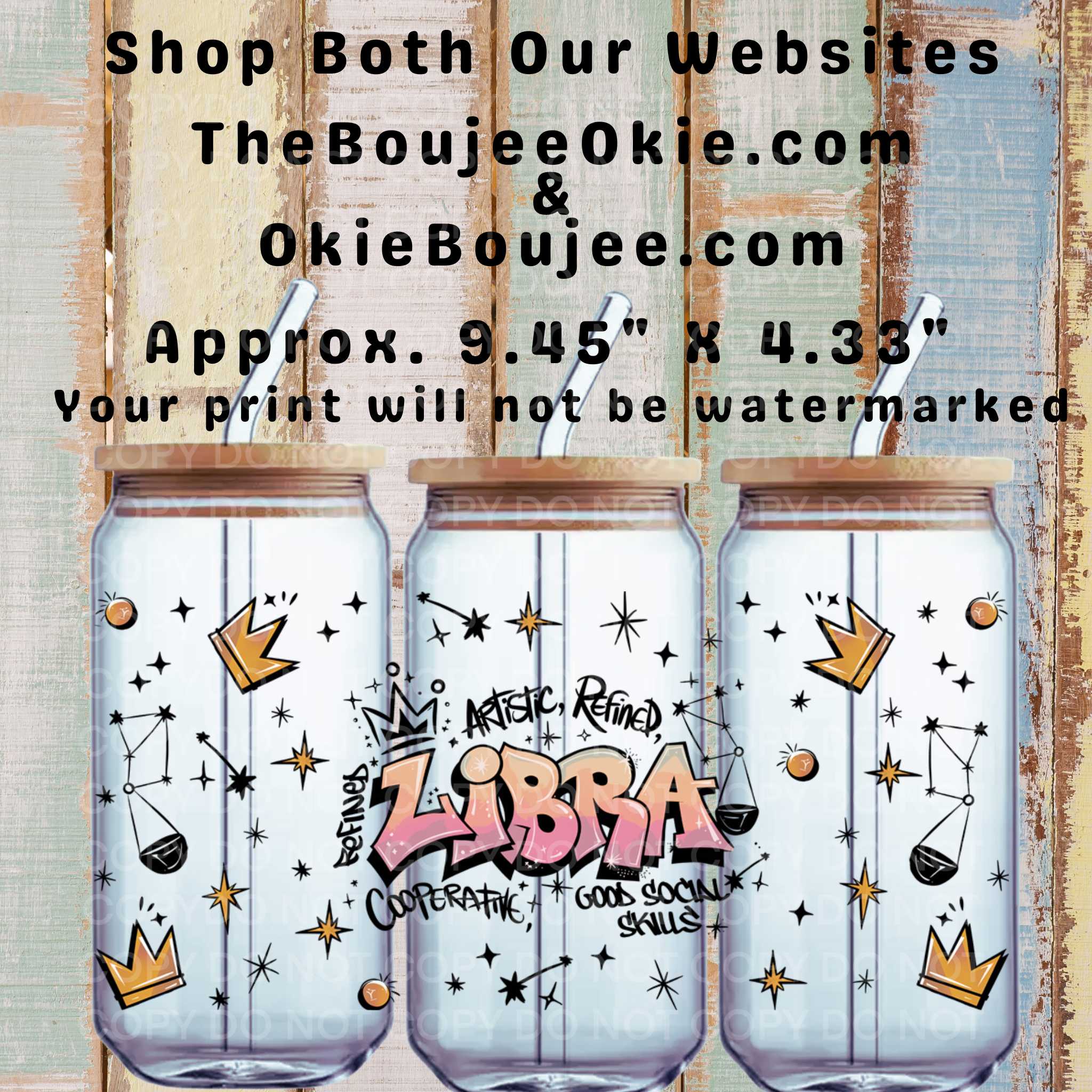 Libra Double Sided Uv Dtf Wrap – The Boujee Okie