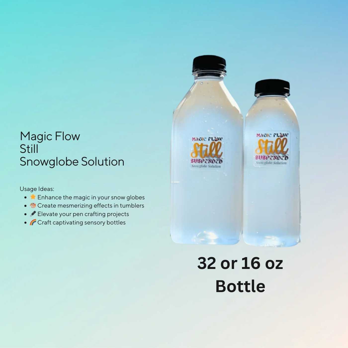 Magic Flow Still Suspended No Flow Snow Globe Solution Premade Ready T ...