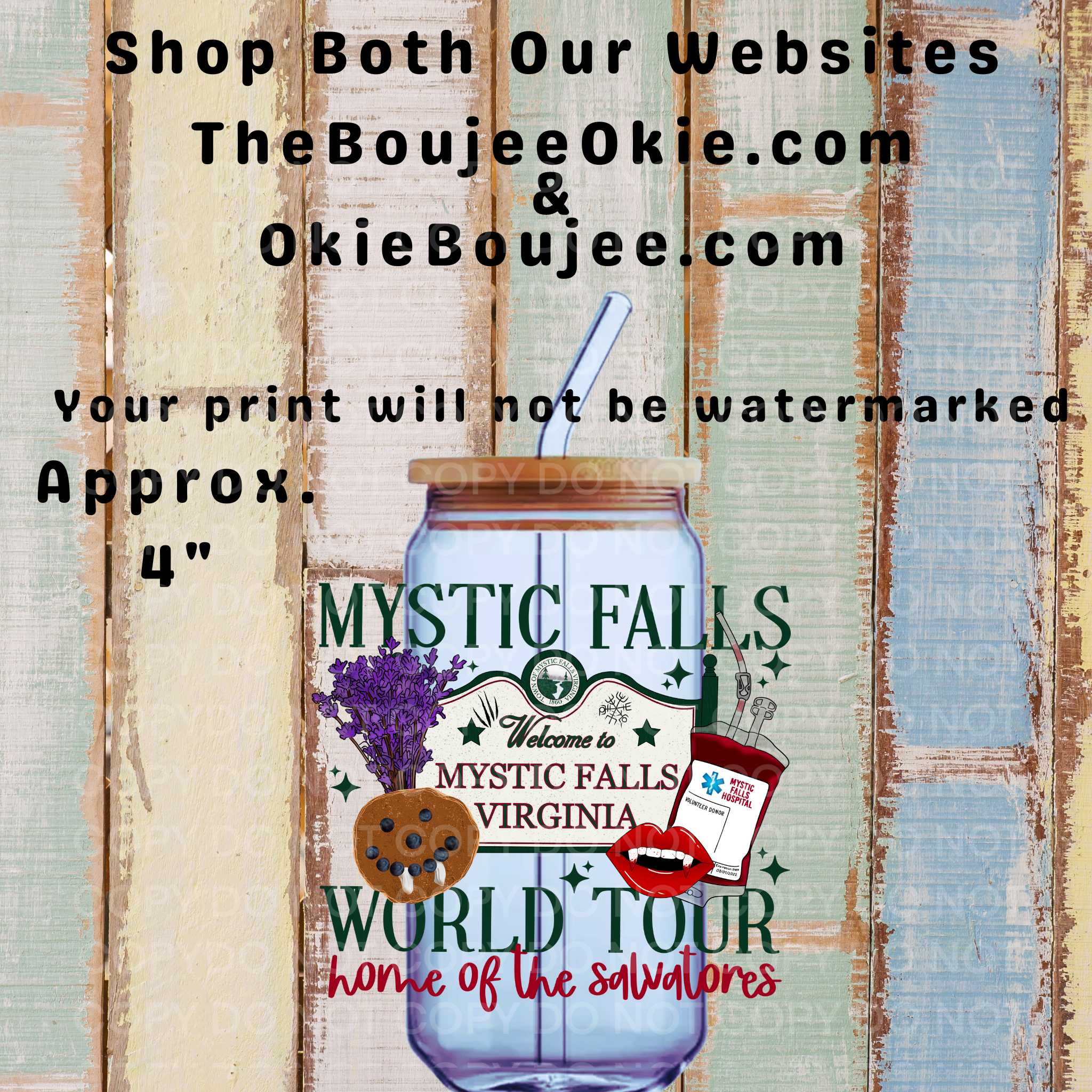Mystic Falls Inspired Uv Dtf Decal – The Boujee Okie