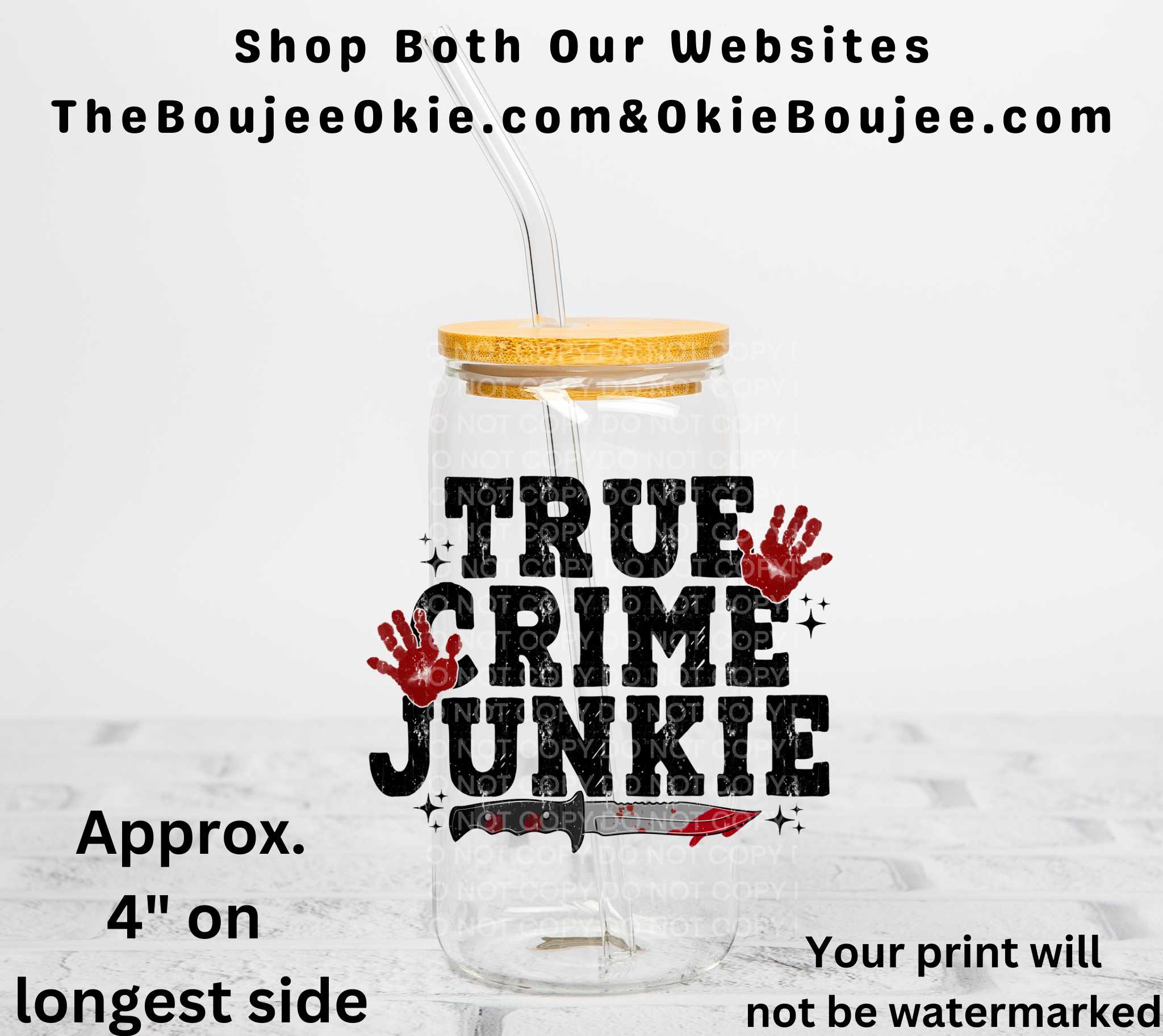 True Crime Junkie UV DTF Decal Double Sided – The Boujee Okie